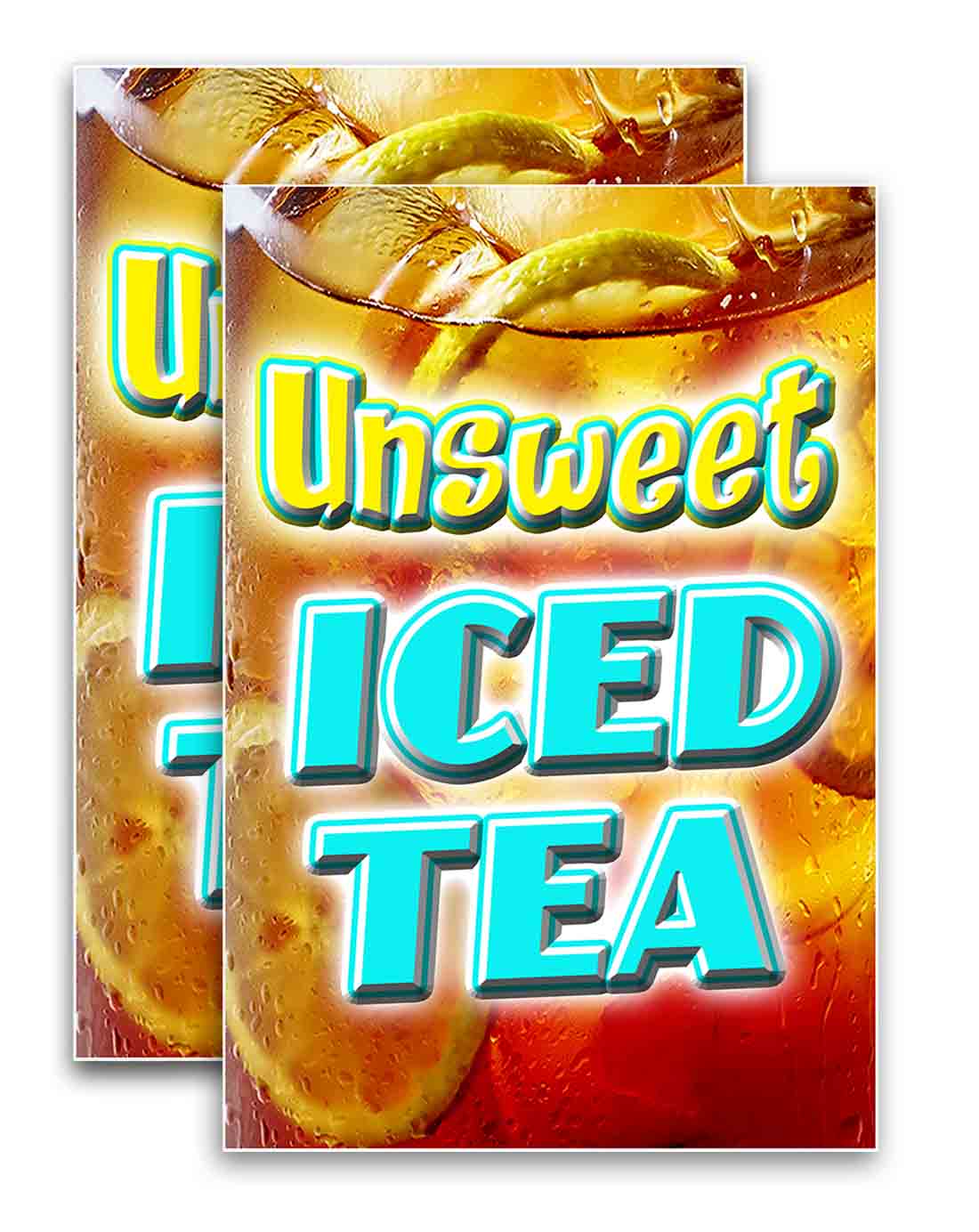 Unsweet Iced Tea (24" X 36") Vinyl Decal Only (Pack of 2) |Sign|Sticker ...