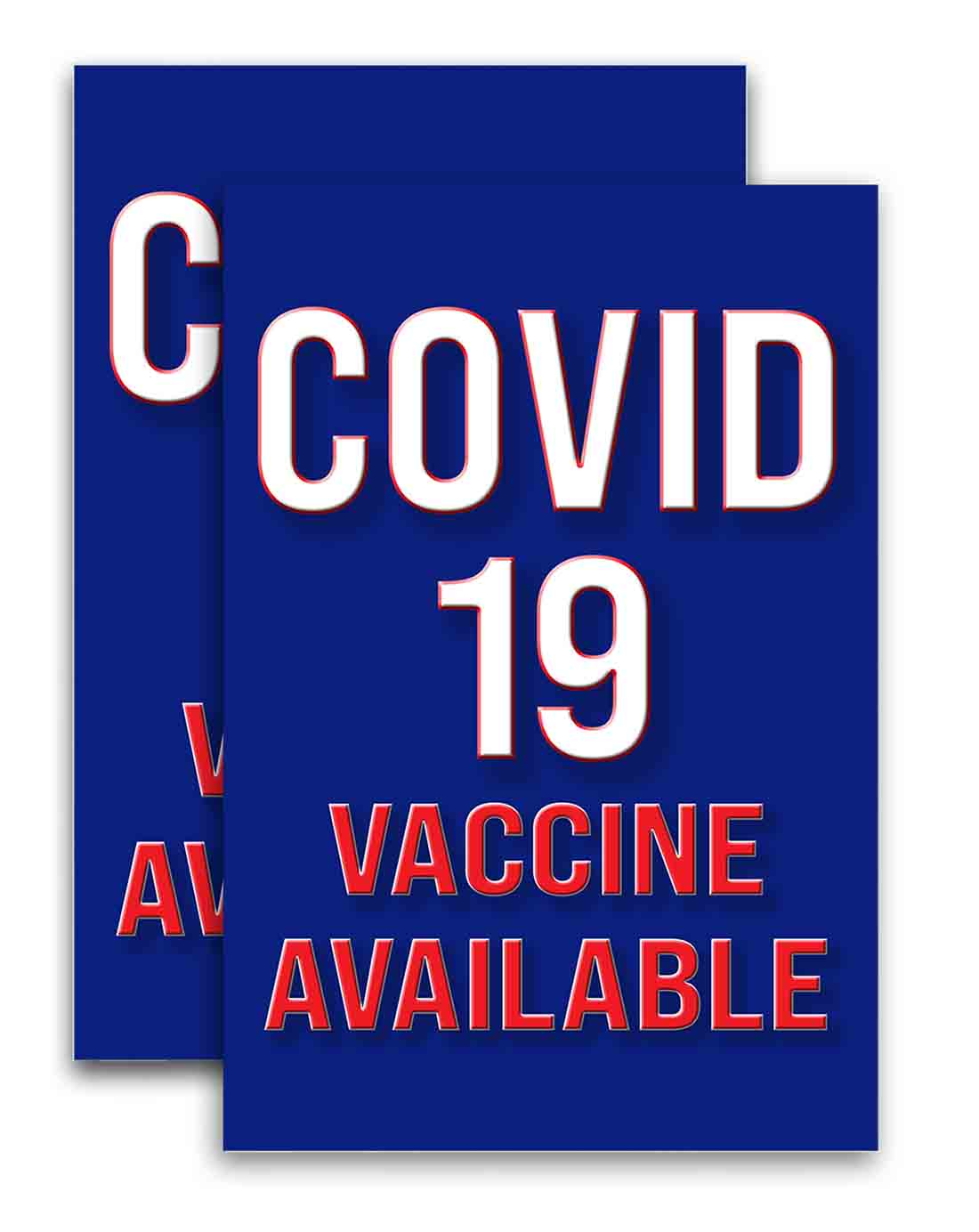 Vaccine Available (24" X 36") Vinyl Decal Only (Pack of 2) |Sign ...