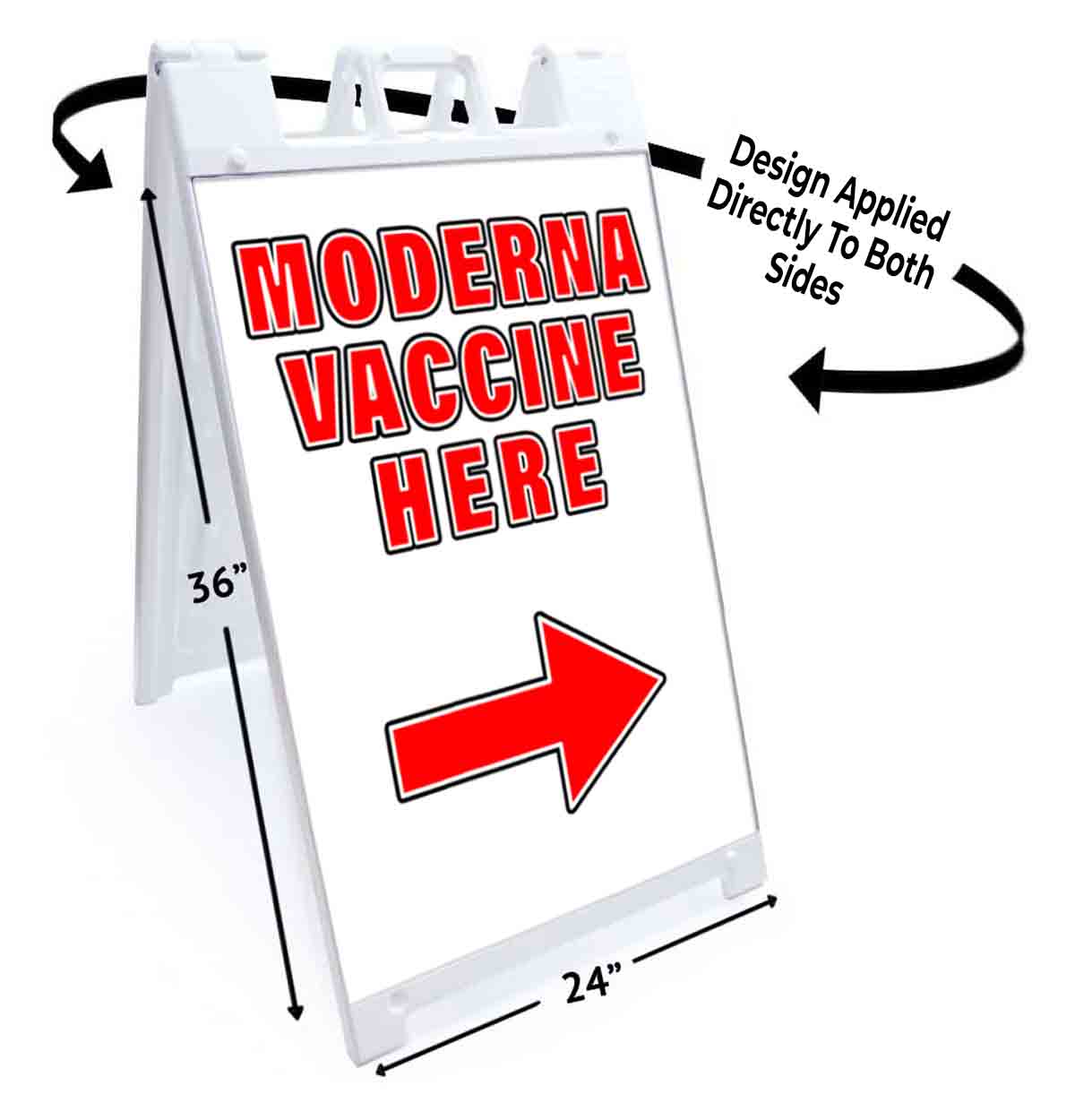 VACCINE HERE RIGHT Signicade 24x36 Aframe Sidewalk Decal Sign Banner ...