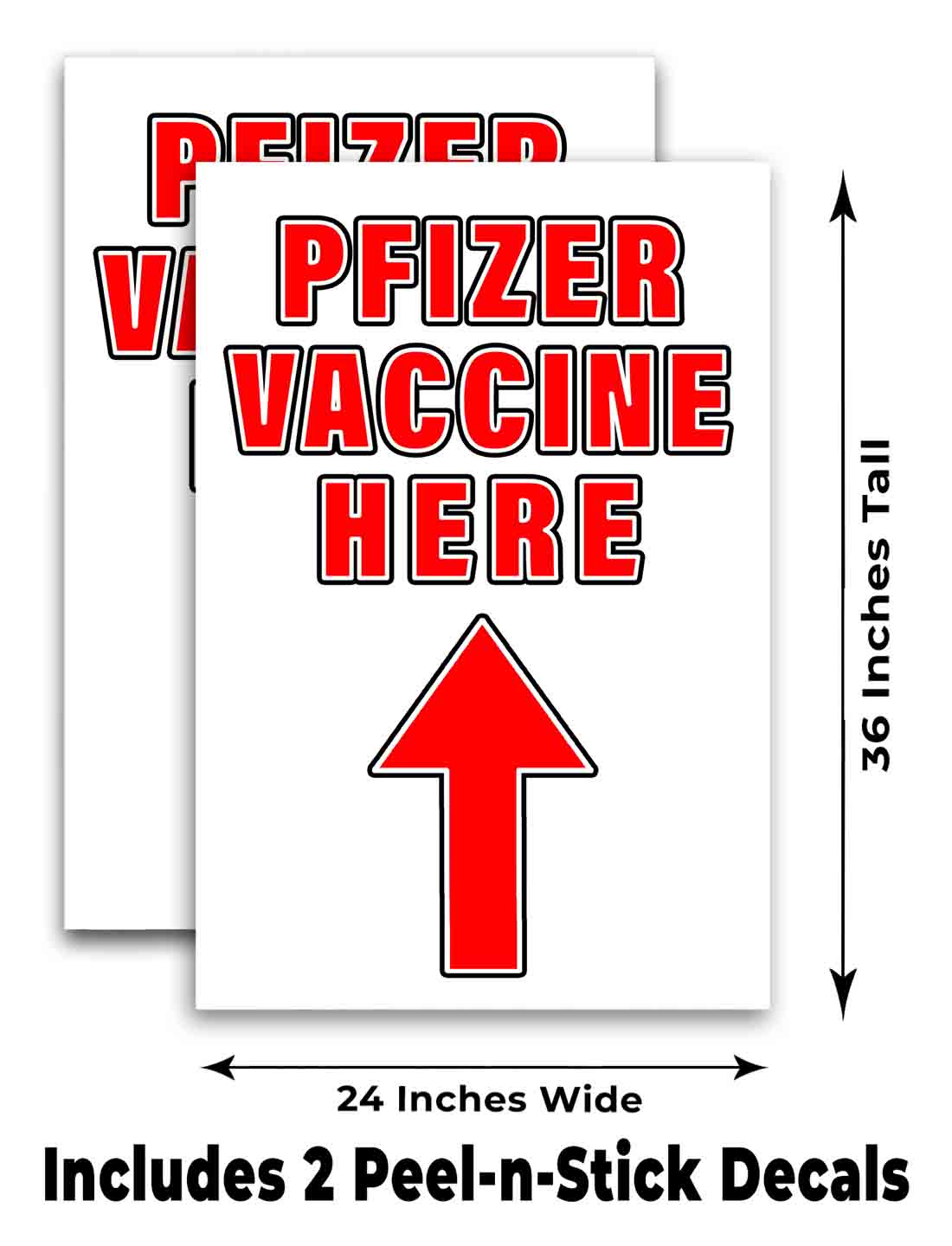 VACCINE HERE PFIZER UP Signicade 24x36 Aframe Sidewalk Decal Sign ...