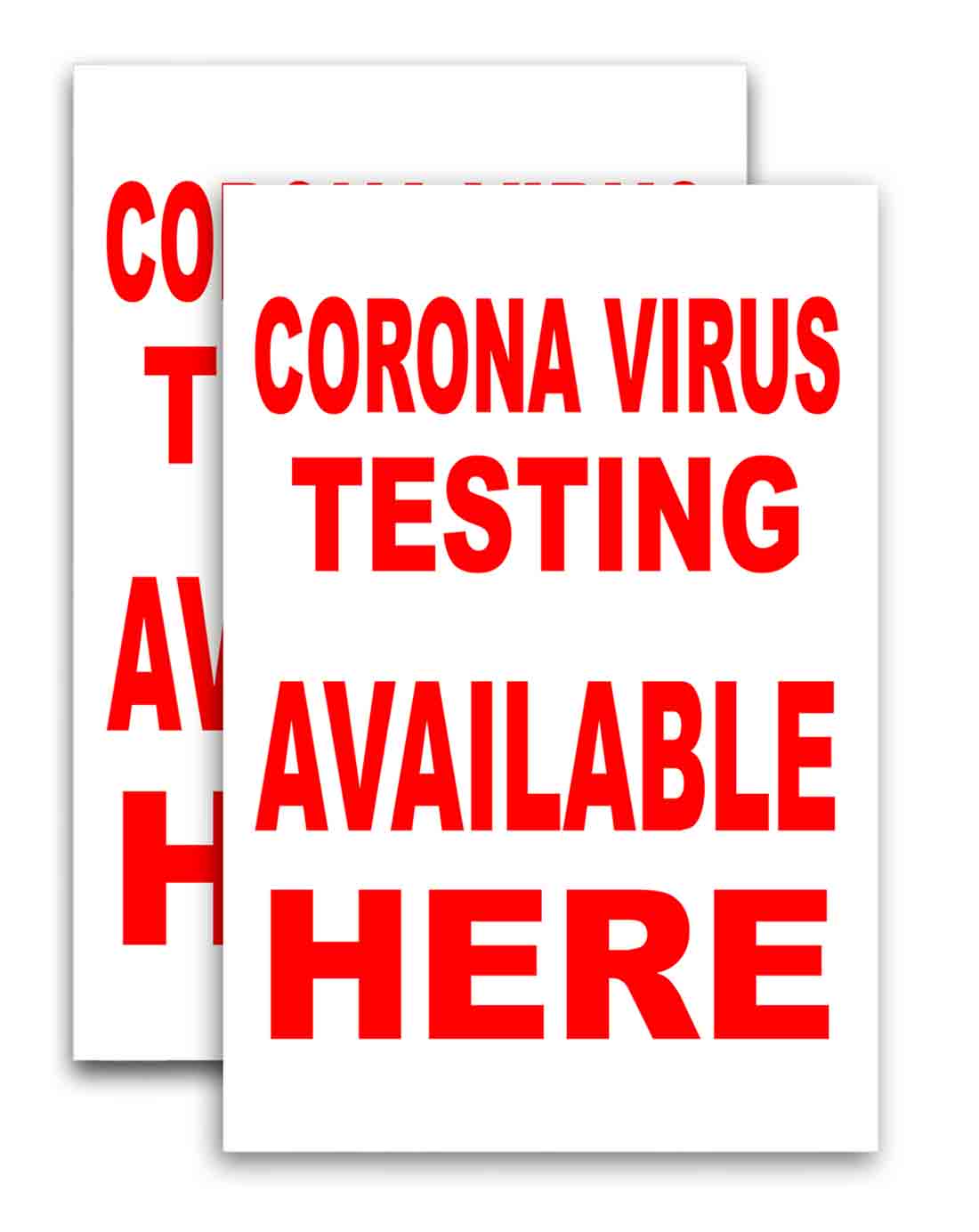 Virus Testing Available Here (24" X 36") Vinyl Decal Only (Pack of 2 ...