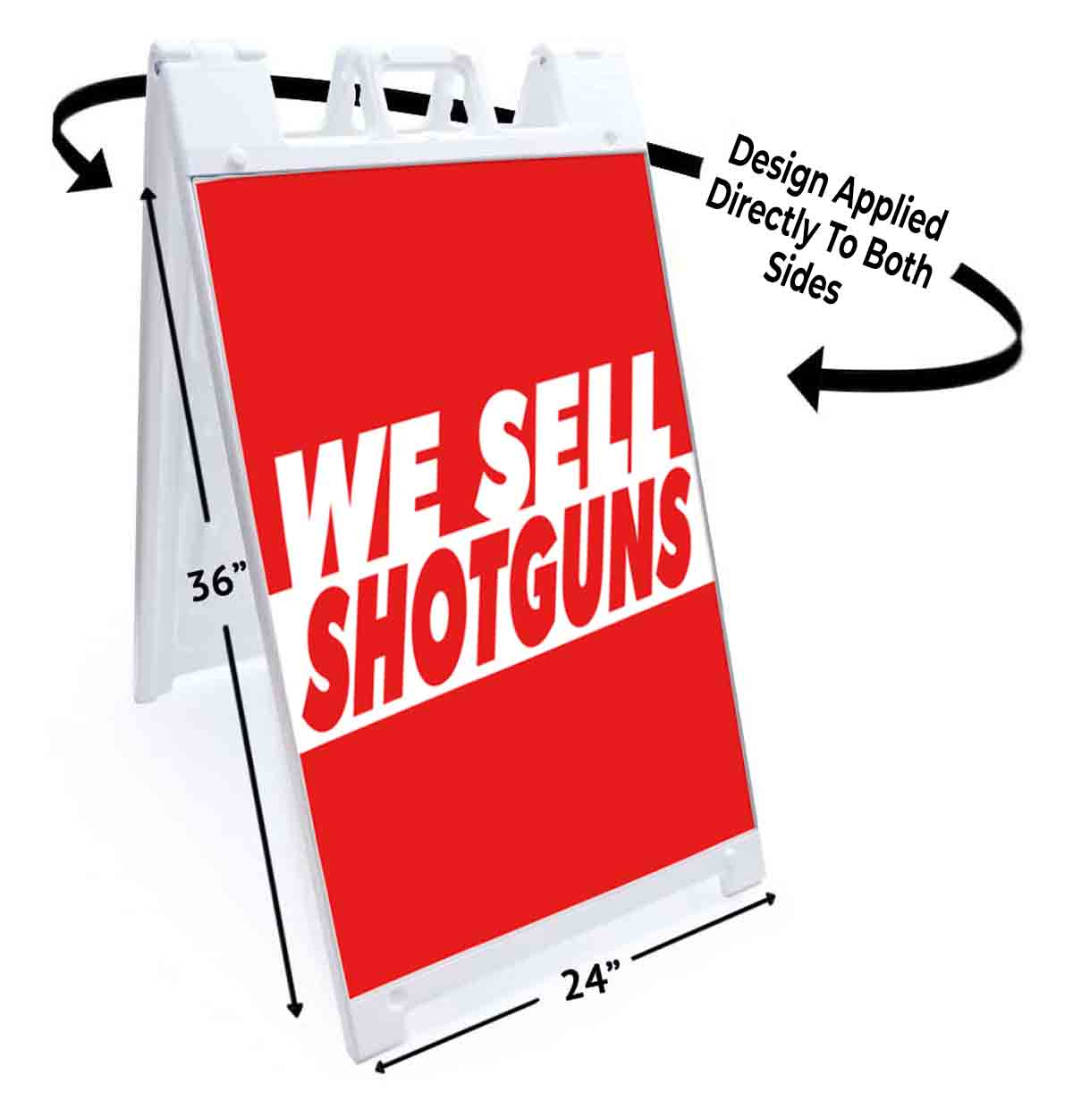 WE SELL SHOTGUNS Signicade 24x36 Aframe Sidewalk Sign Banner Decal GUNS ...