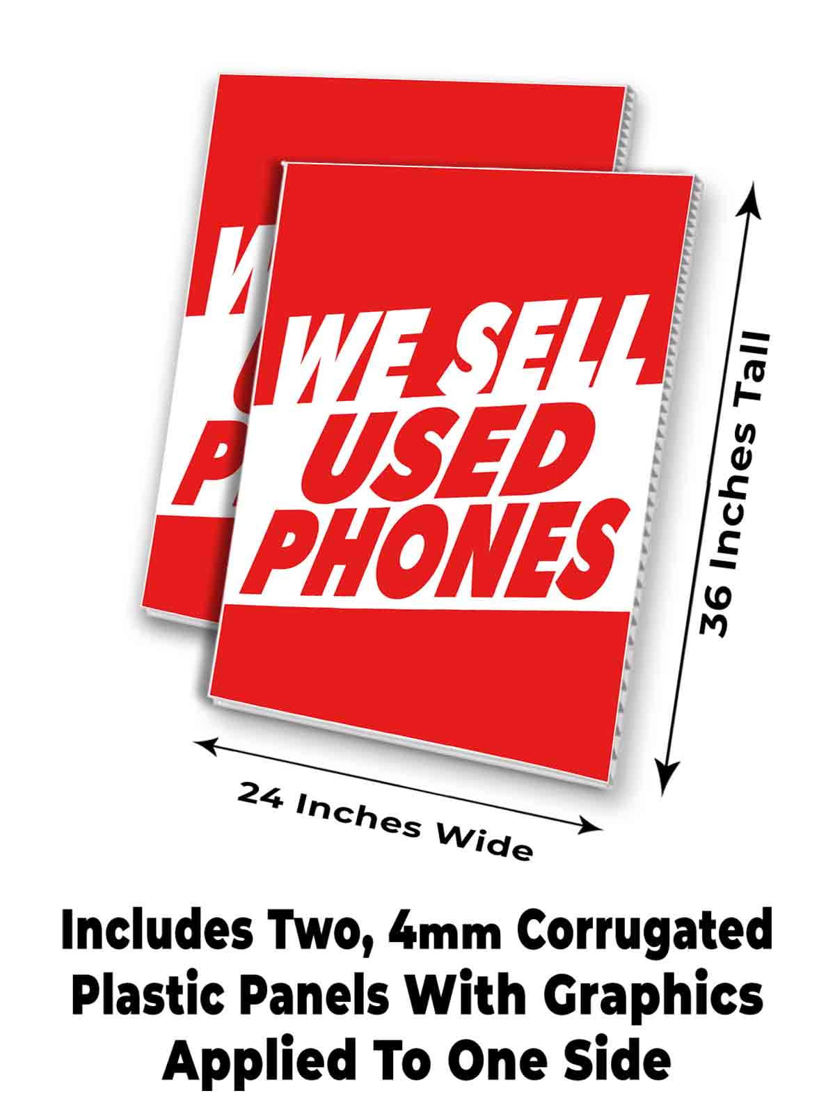 WE SELL USED PHONES Signicade 24x36 Aframe Sidewalk Sign Banner Decal ...