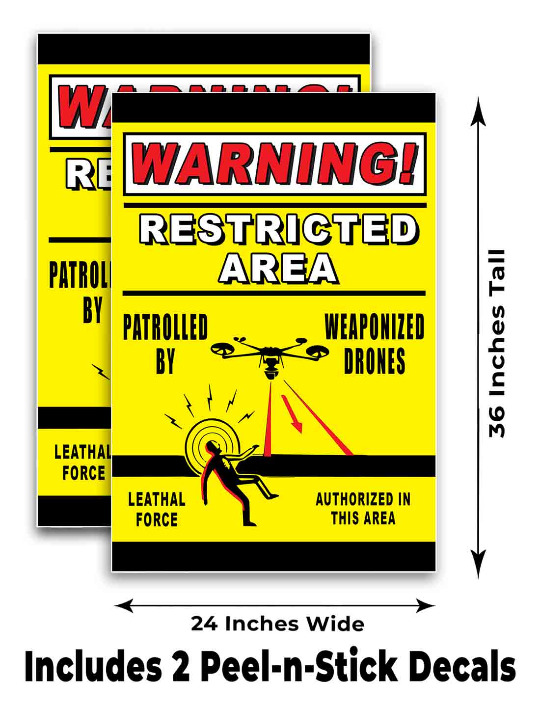 WARNING RESTRICT AREA Signicade 24x36 Aframe Sidewalk Decal Sign Banner ...