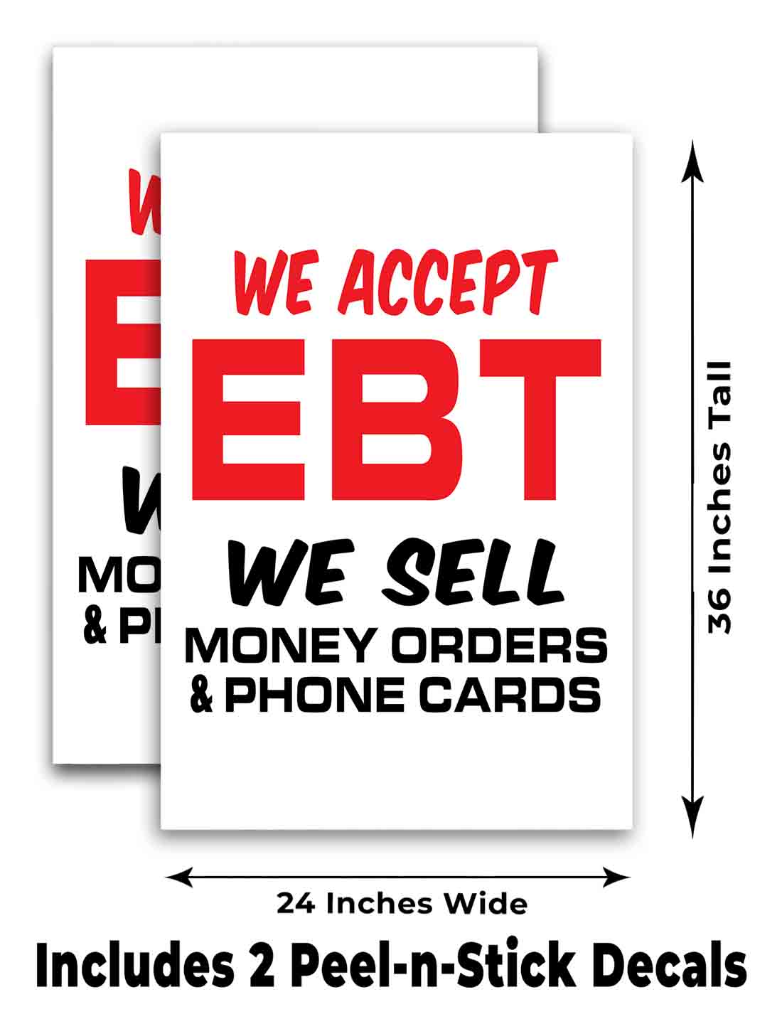 WE ACCEPT EBT Signicade 24x36 Aframe Sidewalk Decal Sign Banner ...