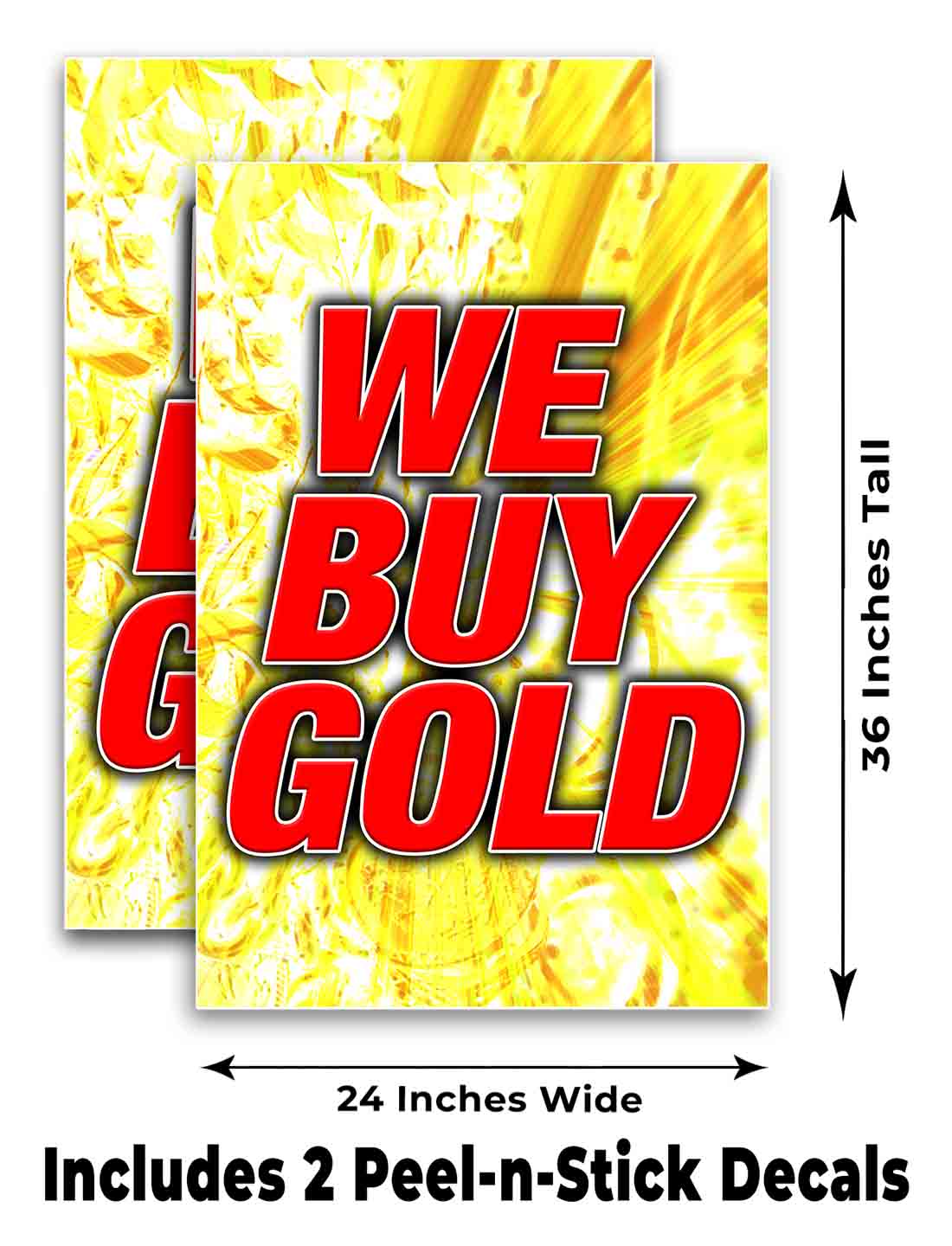 WE BUY GOLD Signicade 24x36 Aframe Sidewalk Sign Banner Decal PAWN ...