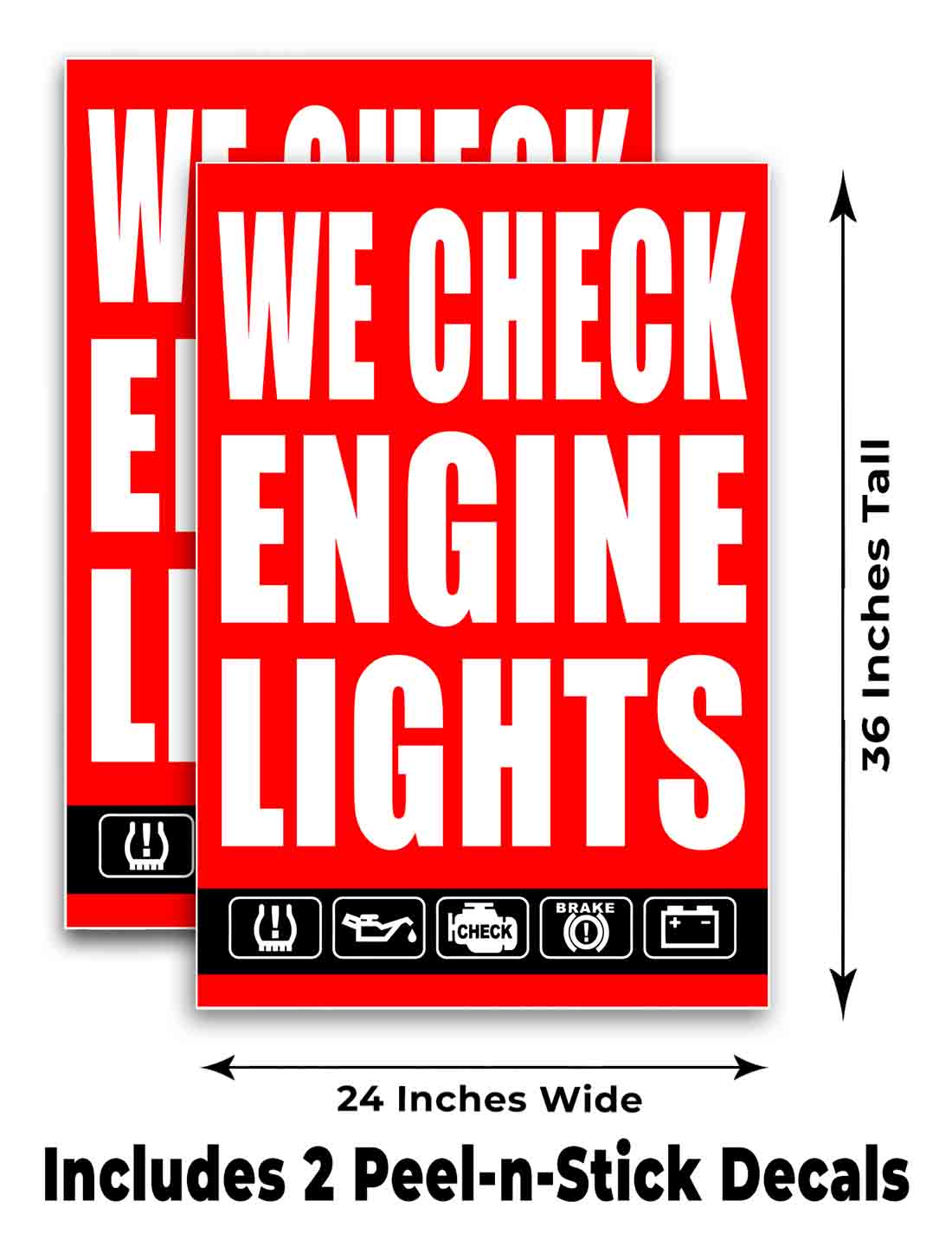 WE CHECK ENGINE LIGHTS Signicade 24x36 Aframe Sidewalk Sign Banner ...