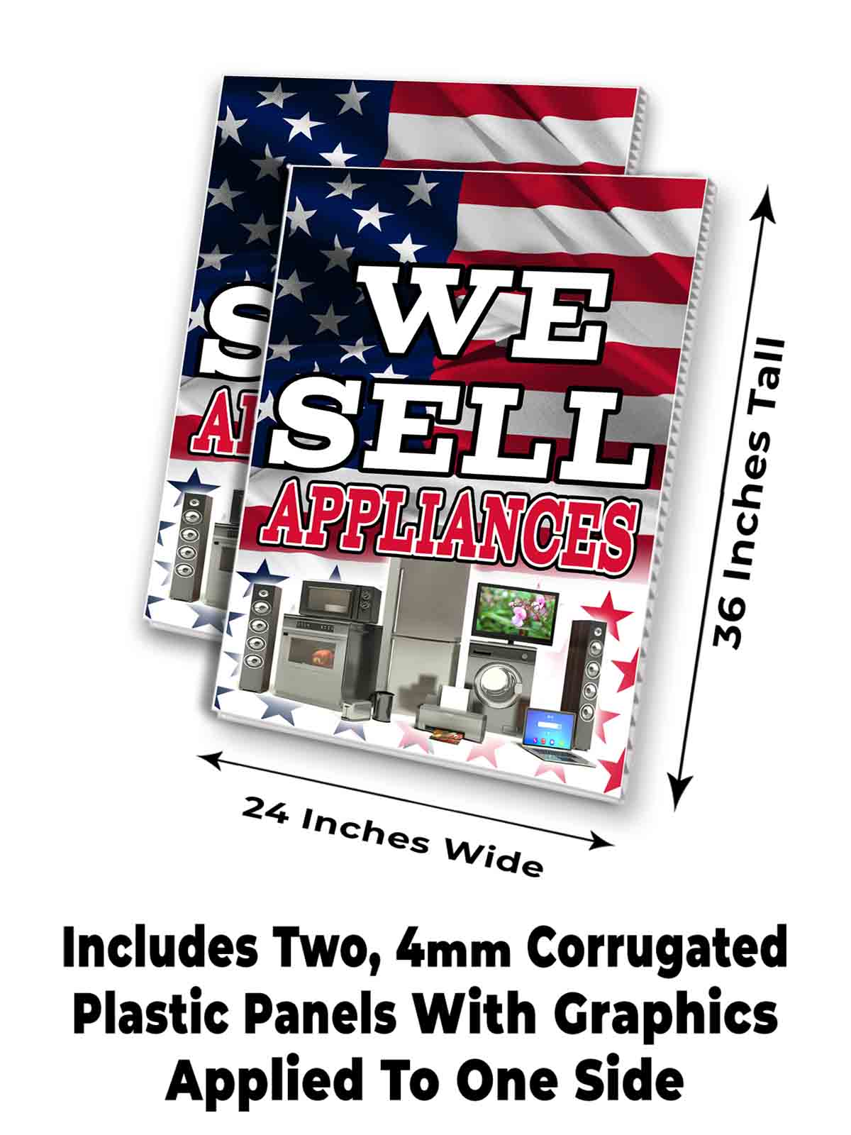 WE SELL APPLIANCES Signicade 24x36 Aframe Sidewalk Decal Sign Banner ...