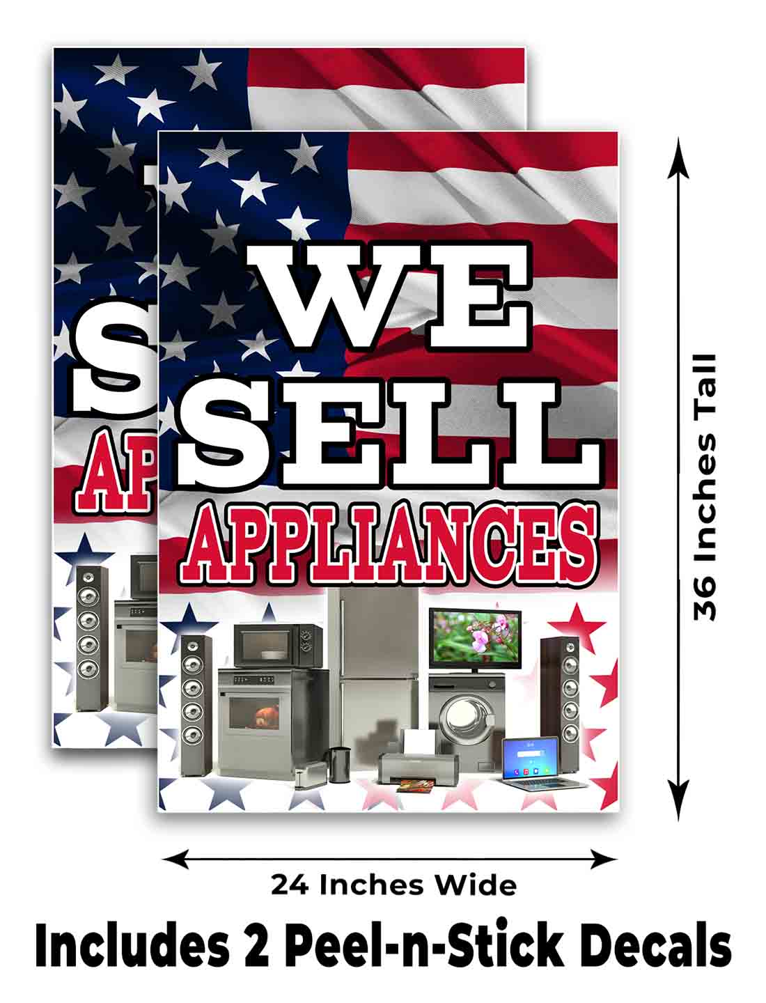 WE SELL APPLIANCES Signicade 24x36 Aframe Sidewalk Decal Sign Banner ...
