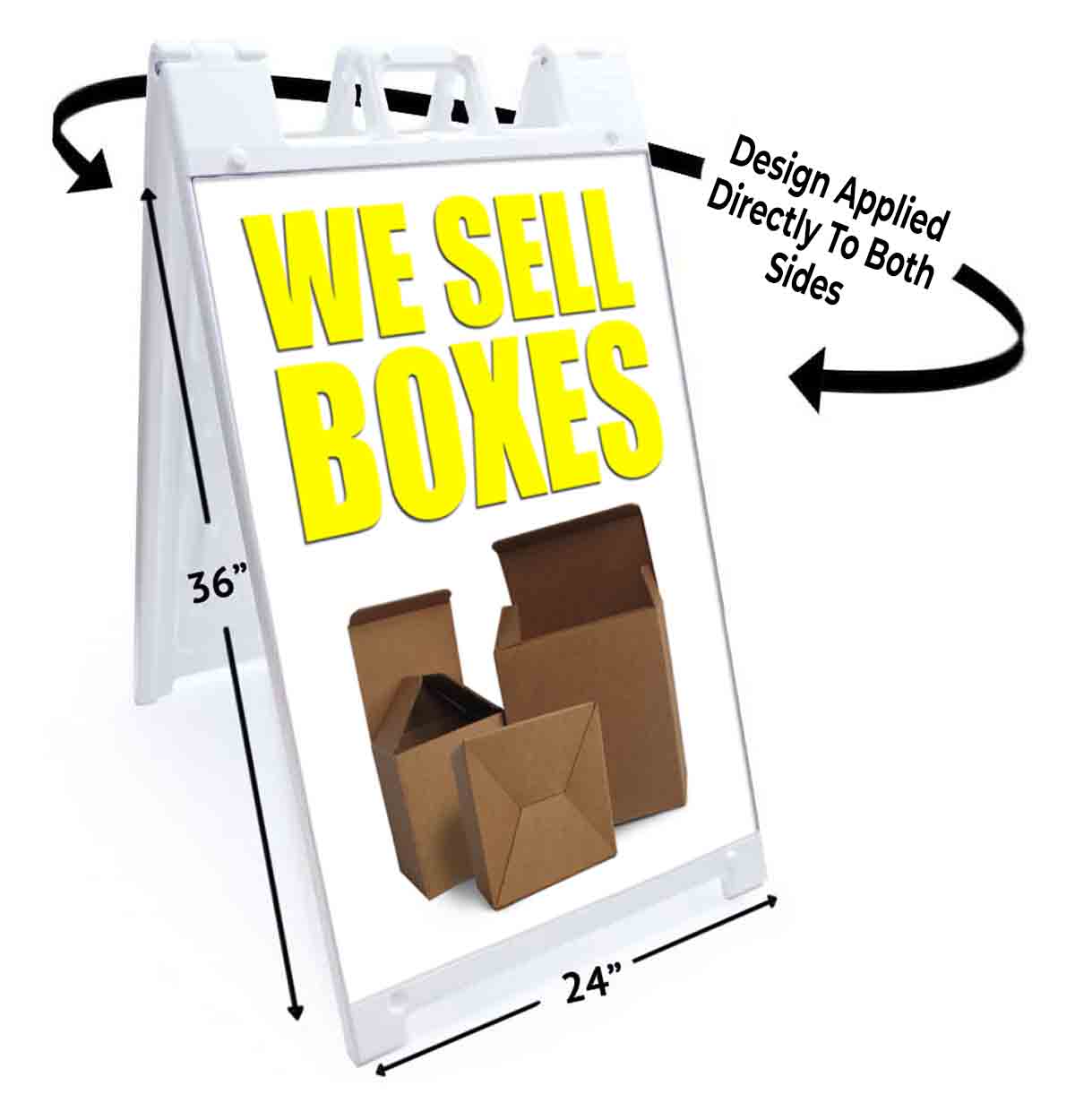 WE SELL BOXES ORANGE Signicade 24x36 Aframe Sidewalk Sign Banner Decal ...