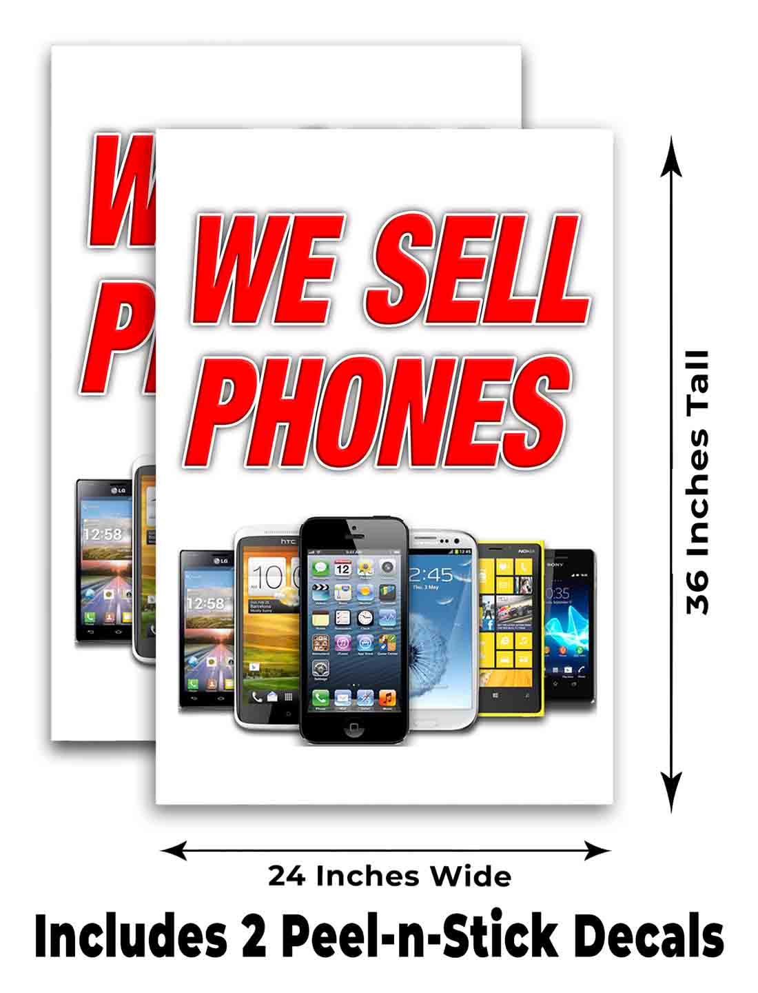 WE SELL PHONES Signicade 24x36 Aframe Sidewalk Sign Banner Decal ...