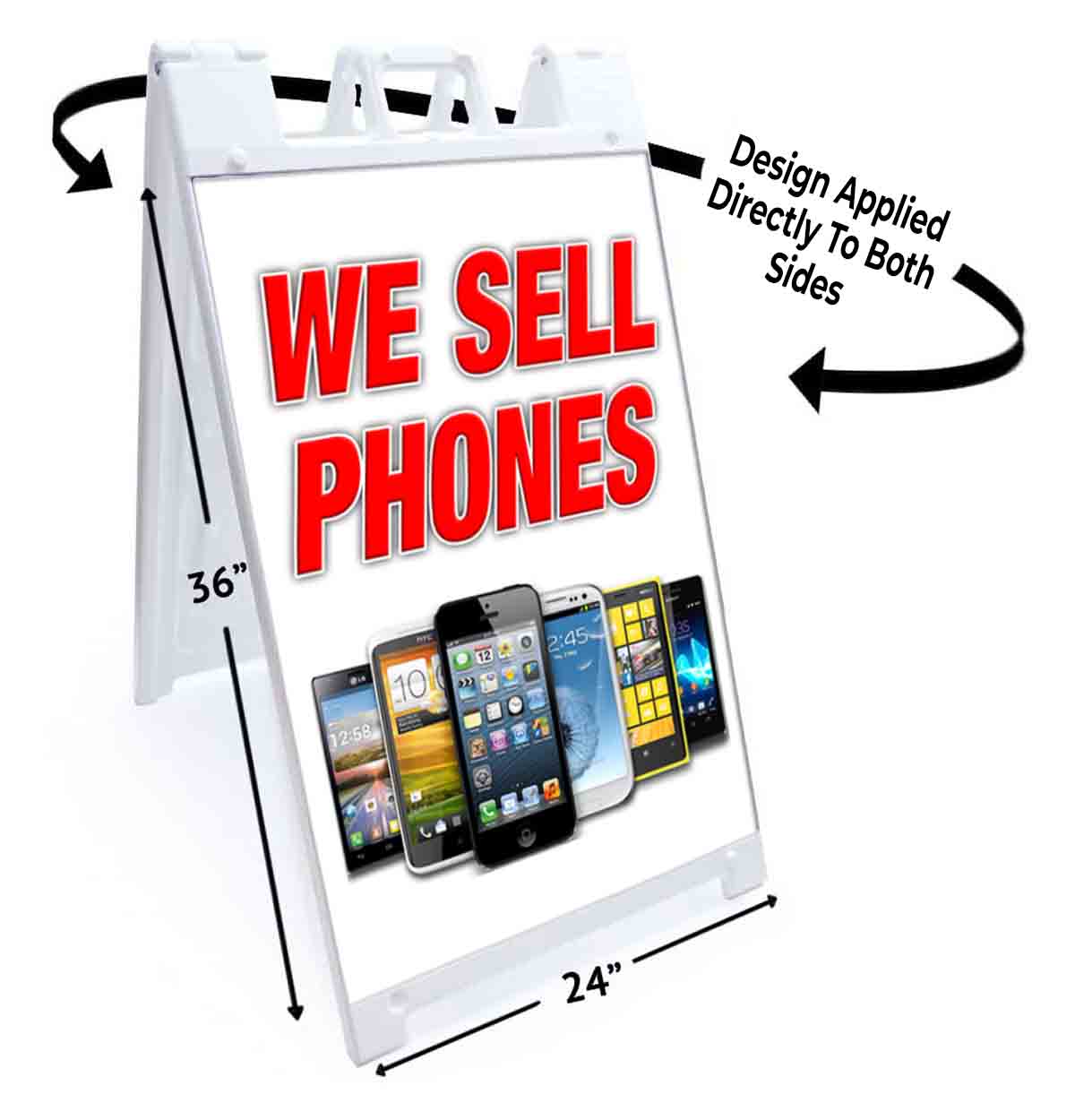 WE SELL PHONES Signicade 24x36 Aframe Sidewalk Sign Banner Decal ...