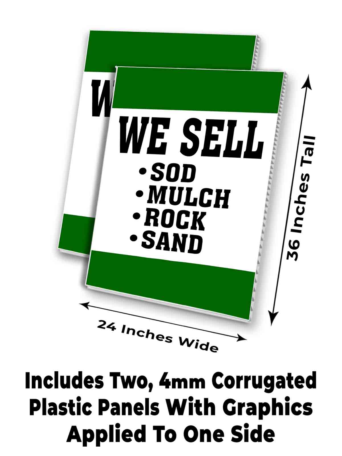 WE SELL SOD MULCH ROCK Signicade 24x36 Aframe Sidewalk Decal Sign ...