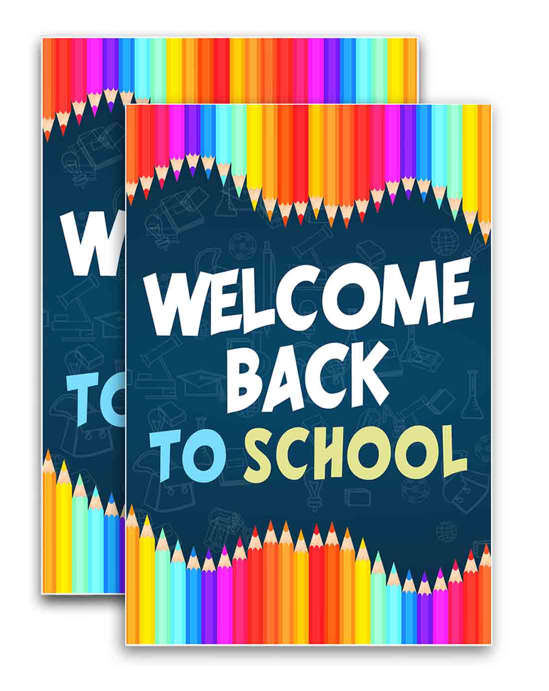 Welcome Back to School (24" X 36") Vinyl Decal Only (Pack of 2) |Sign ...
