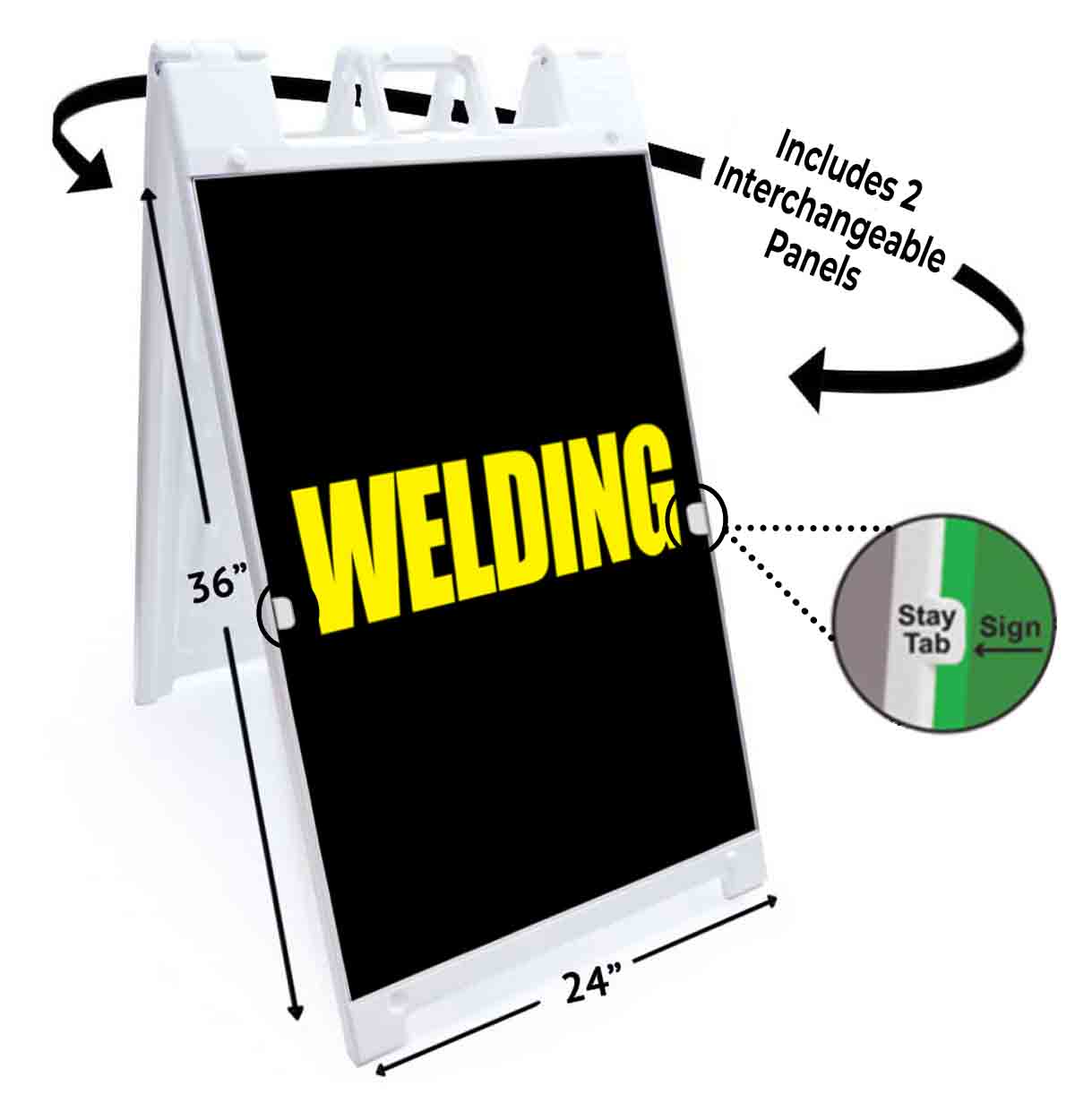 WELDING Signicade 24x36 Aframe Sidewalk Decal Sign Banner REPAIRS ...