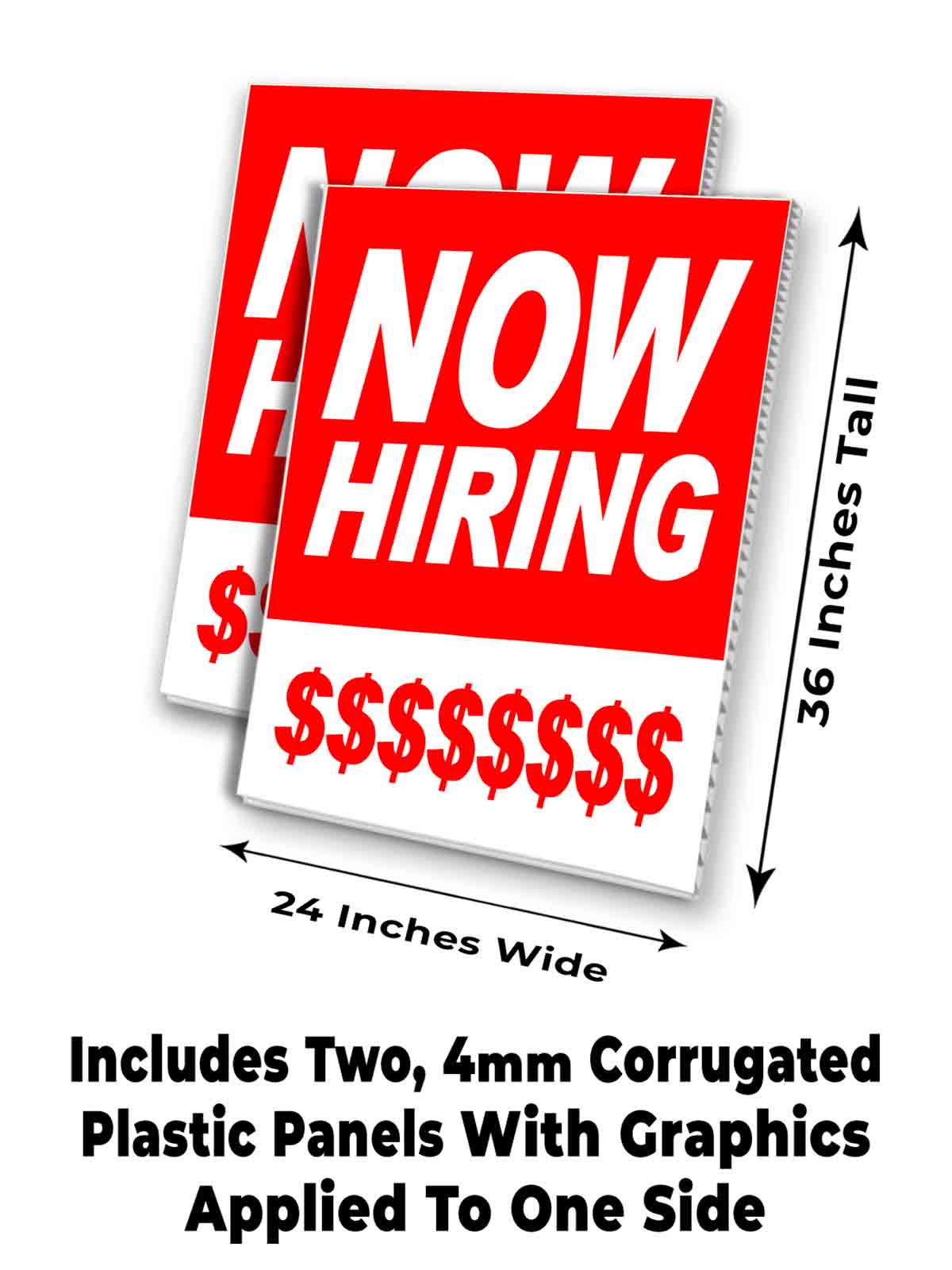 NOW HIRING $$$$$ Signicade 24x36 Aframe Sidewalk Sign Banner Decal ...