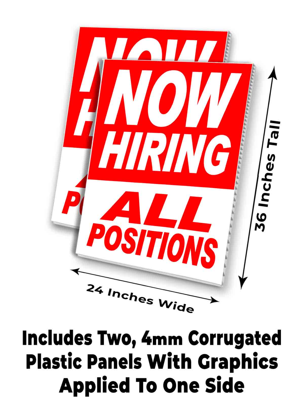 NOW HIRING ALL POSITIONS Signicade 24x36 Aframe Sidewalk Sign Banner ...