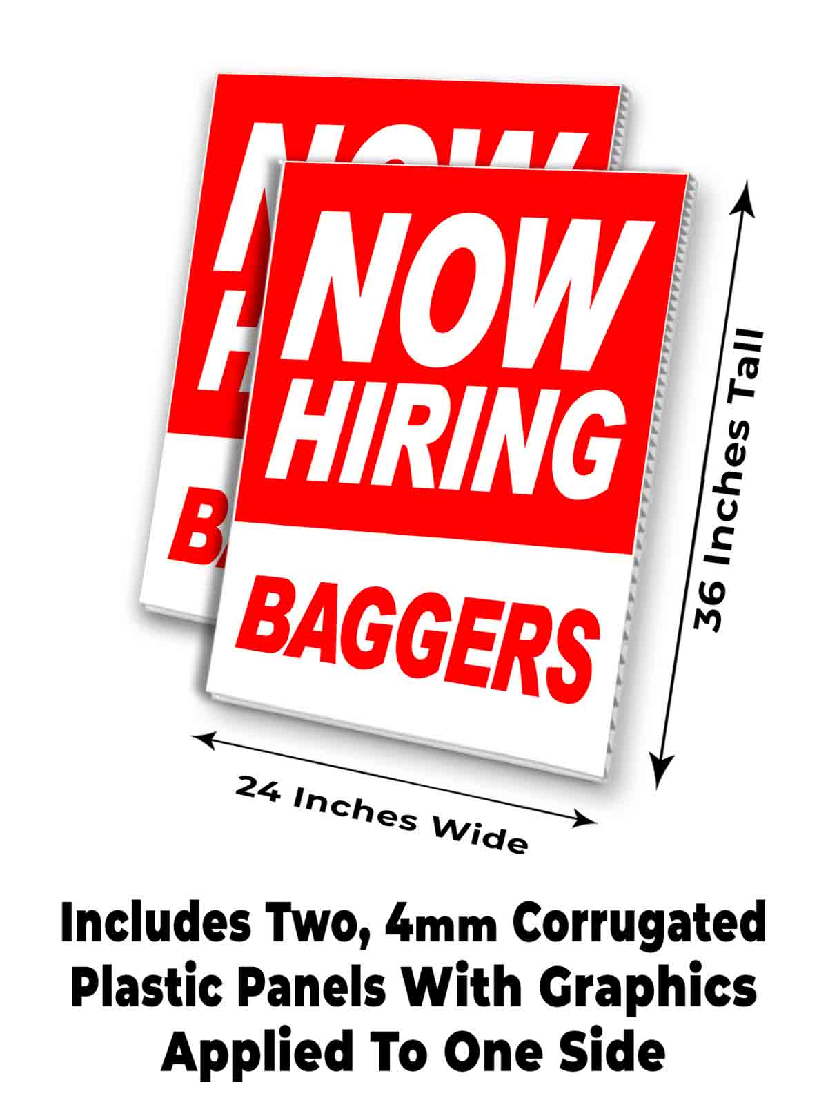 NOW HIRING BAGGERS Signicade 24x36 Aframe Sidewalk Sign Banner Decal ...
