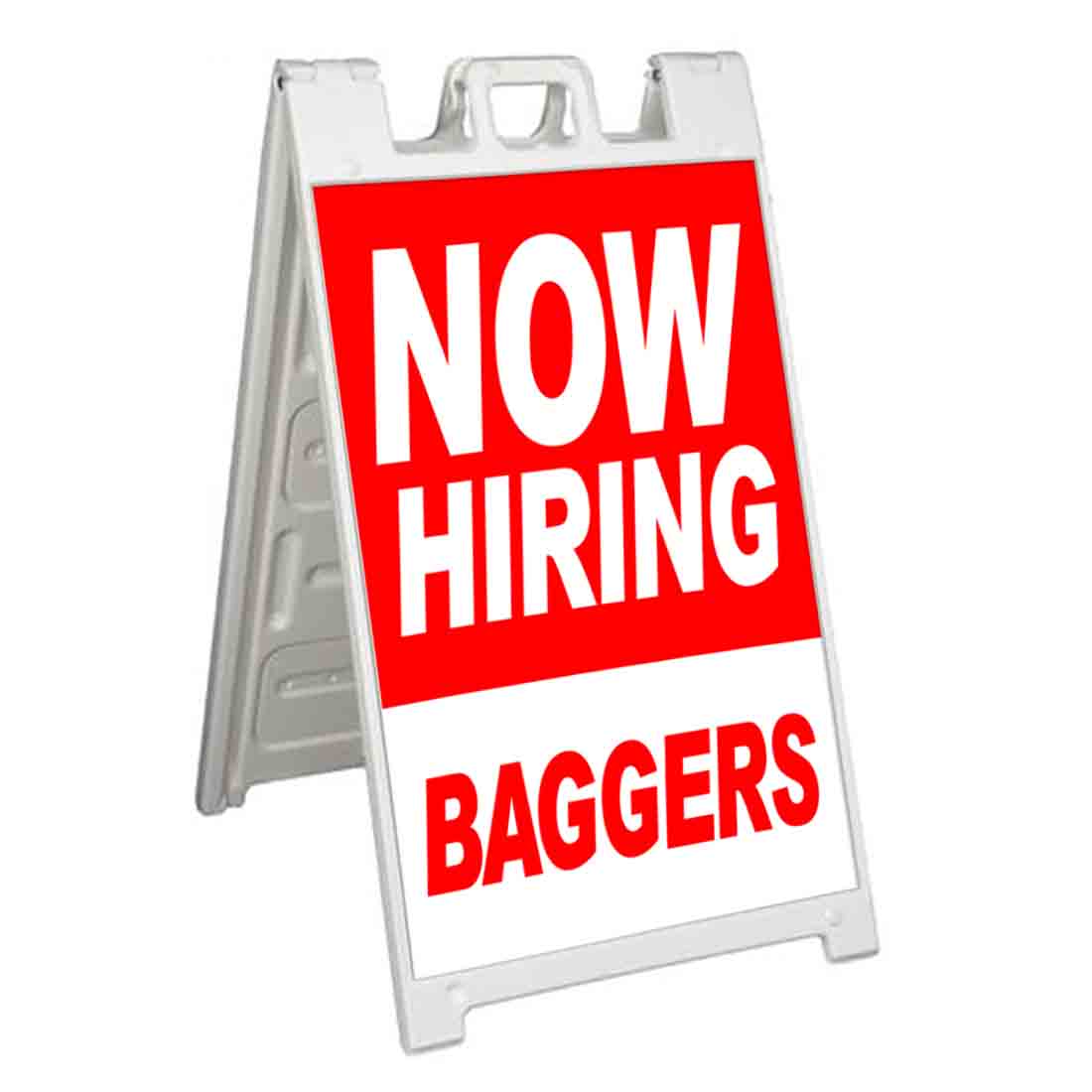 NOW HIRING BAGGERS Signicade 24x36 Aframe Sidewalk Sign Banner Decal ...