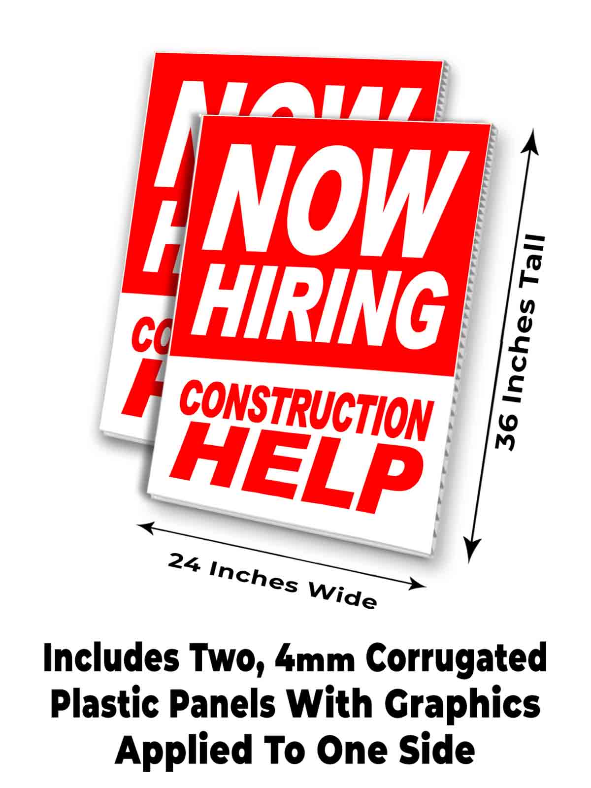 NOW HIRING CONSTRUCTION HELP Signicade 24x36 Aframe Sidewalk Sign ...