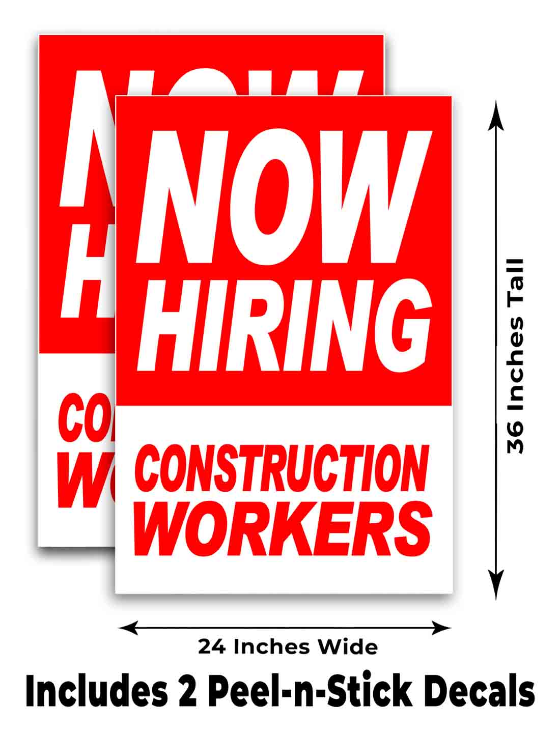 NOW HIRING CONSTRUCTION Signicade 24x36 Aframe Sidewalk Sign Banner ...