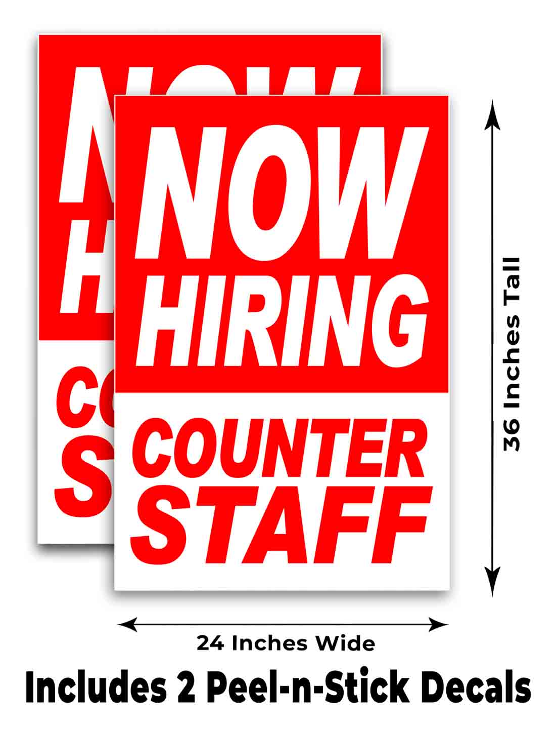NOW HIRING COUNTER STAFF Signicade 24x36 Aframe Sidewalk Sign Banner ...