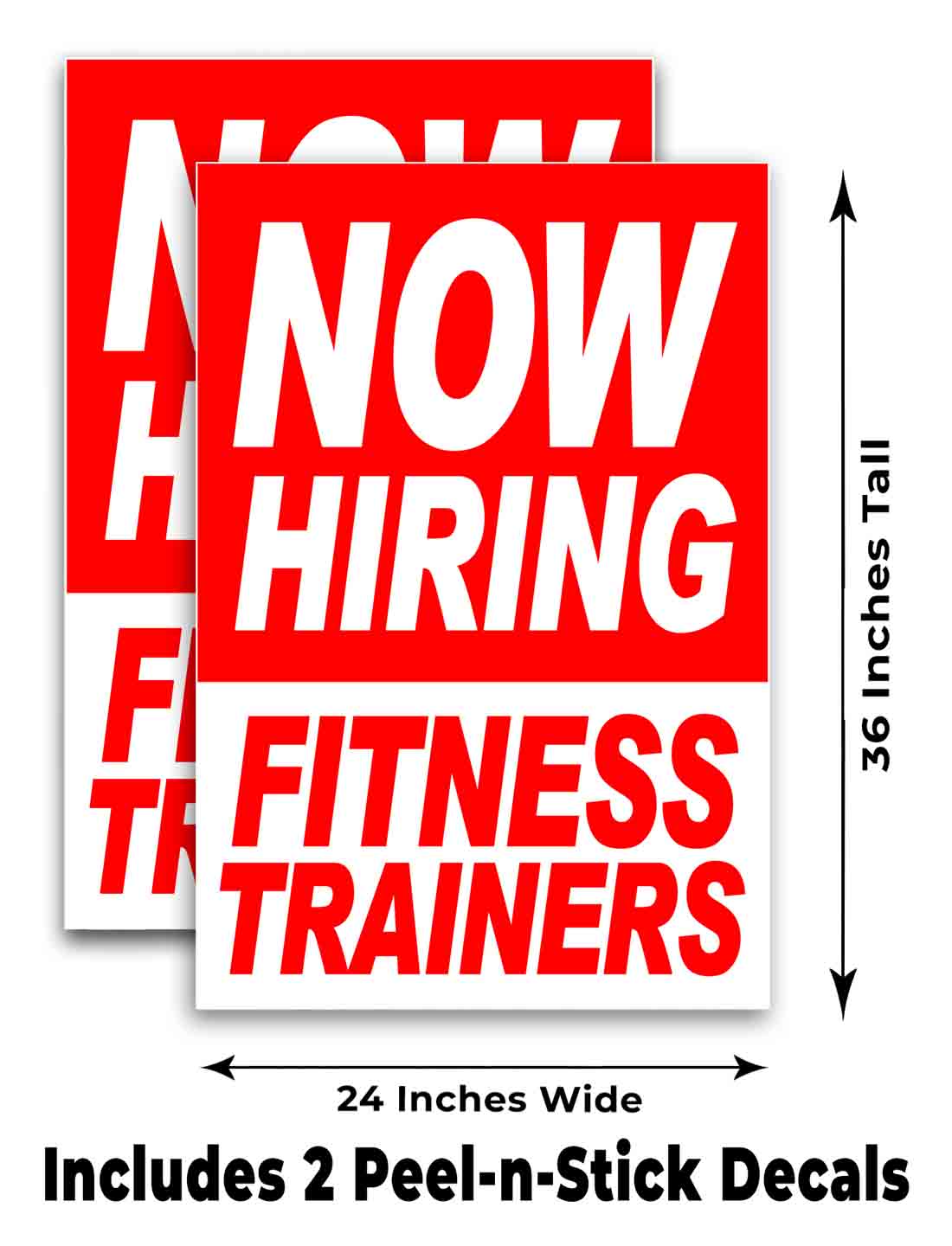 NOW HIRING FITNESS TRAINERS Signicade 24x36 Aframe Sidewalk Sign Banner ...