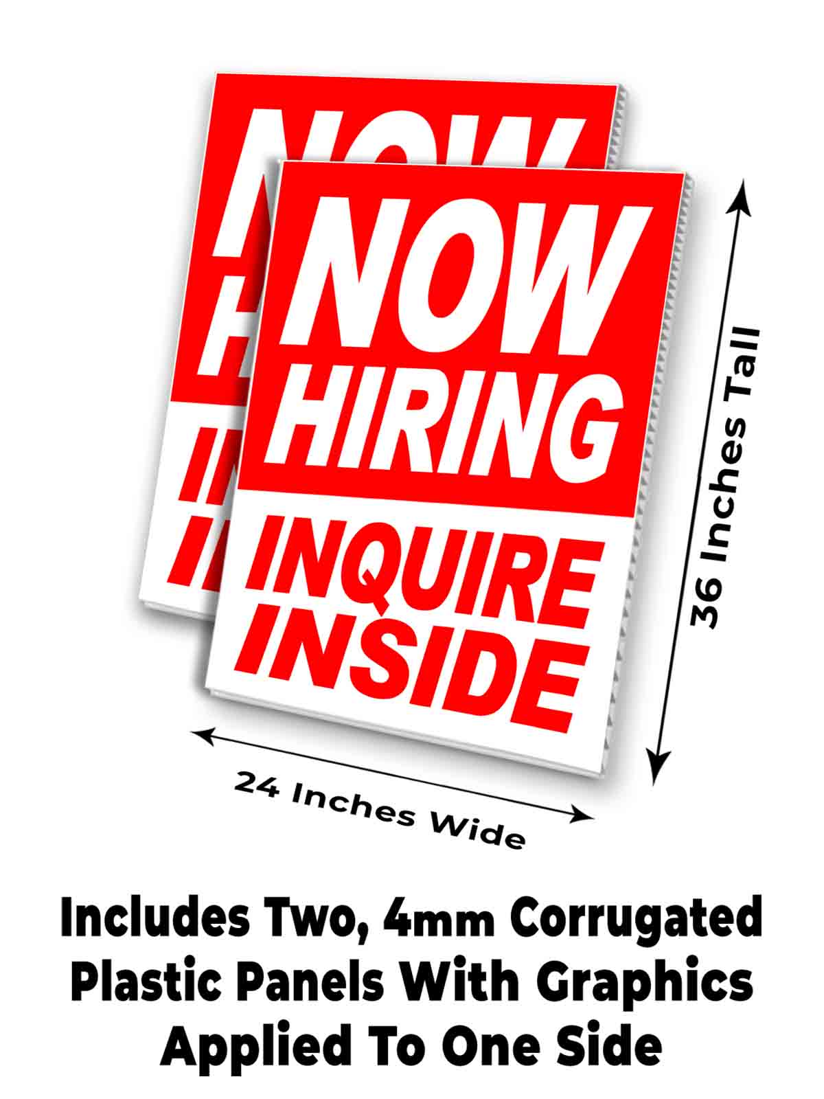 NOW HIRING INQUIRE INSIDE Signicade 24x36 Aframe Sidewalk Sign Banner ...