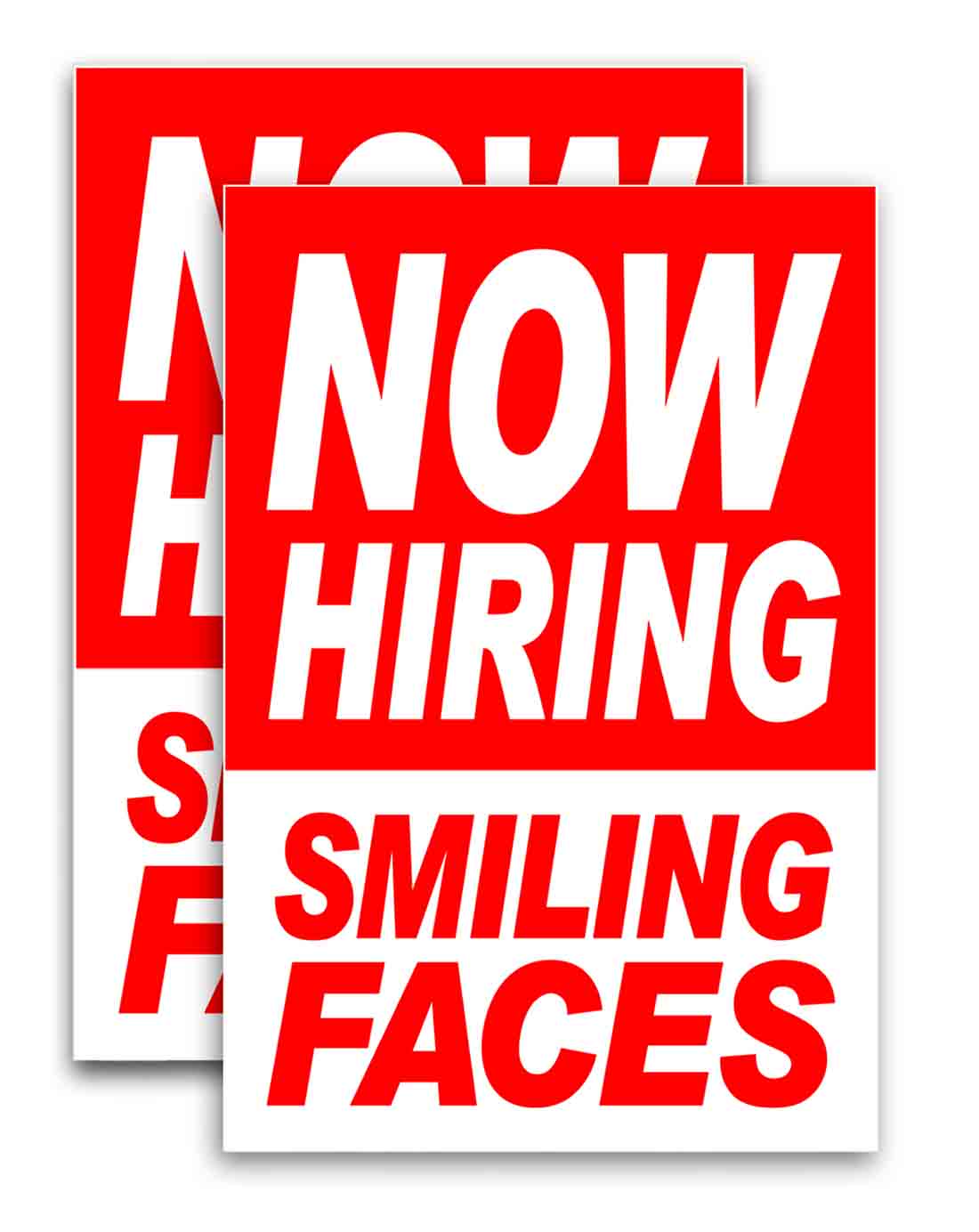 Now Hiring Smiling Faces (24" X 36") Vinyl Decal Only (Pack of 2 ...