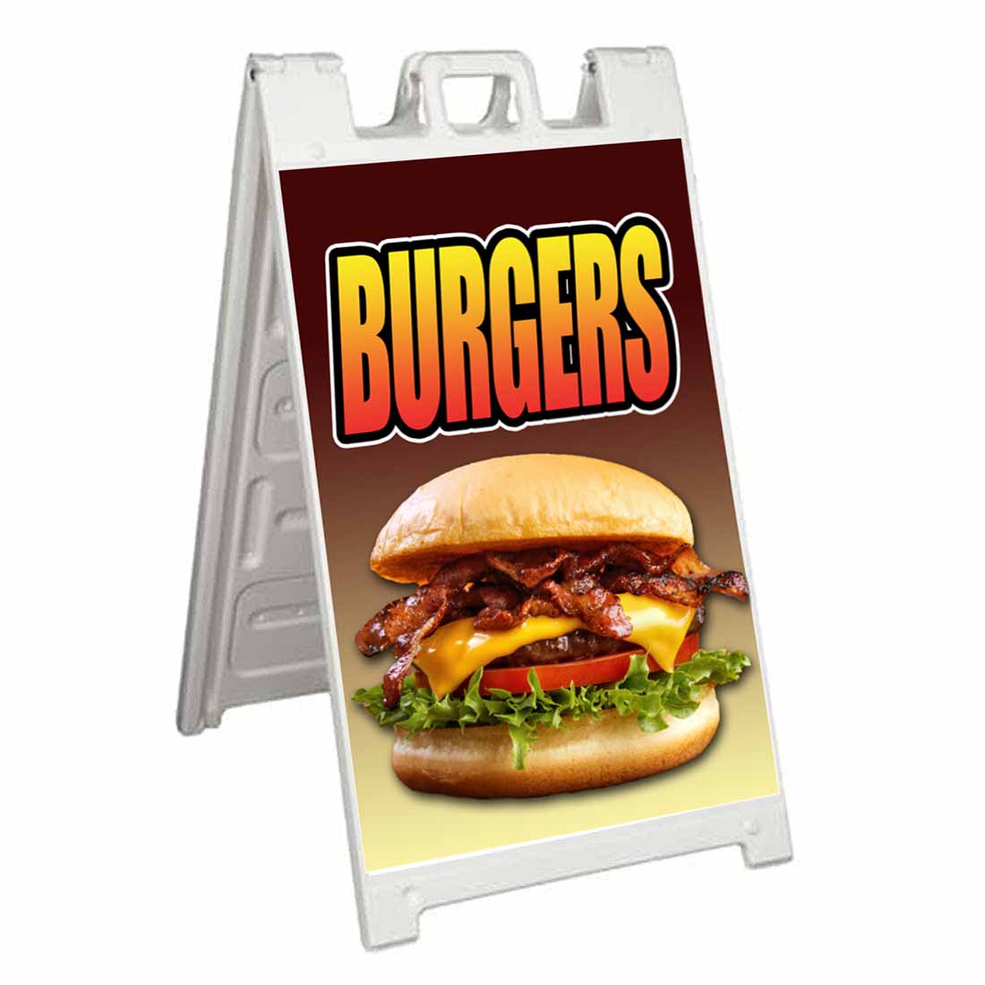 Burgers (24" X 36") Standard A-Frame Signicade, Includes Decal Applied ...