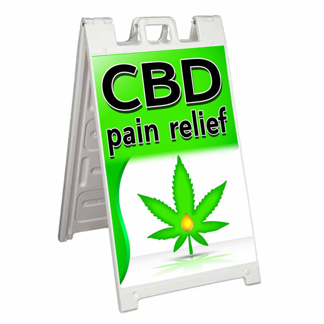 CBD Pain Relief (24" X 36") Standard A-Frame Signicade, Includes Decal ...