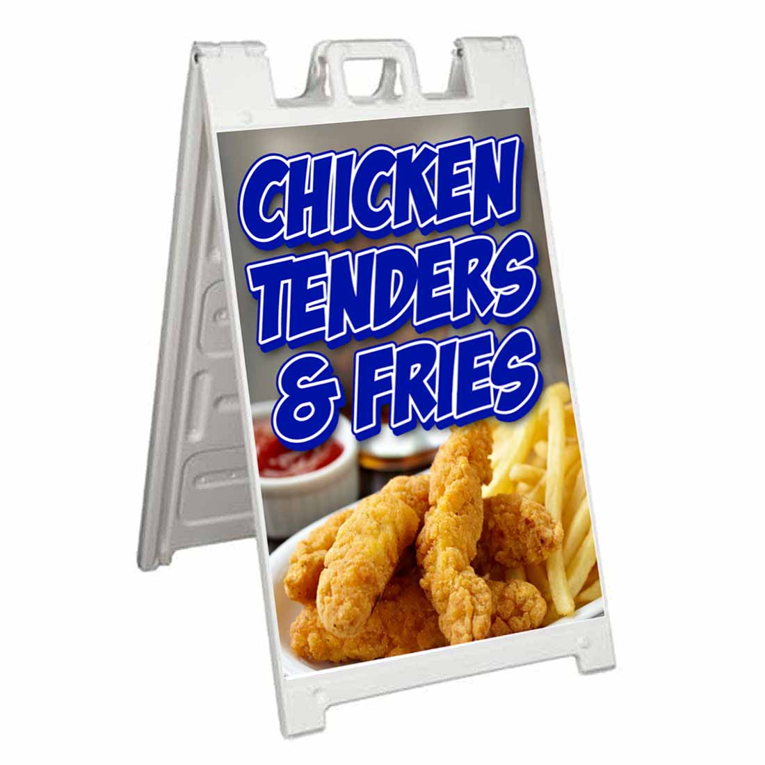 Chicken Tenders Fries (24" X 36") Standard A-Frame Signicade, Includes ...